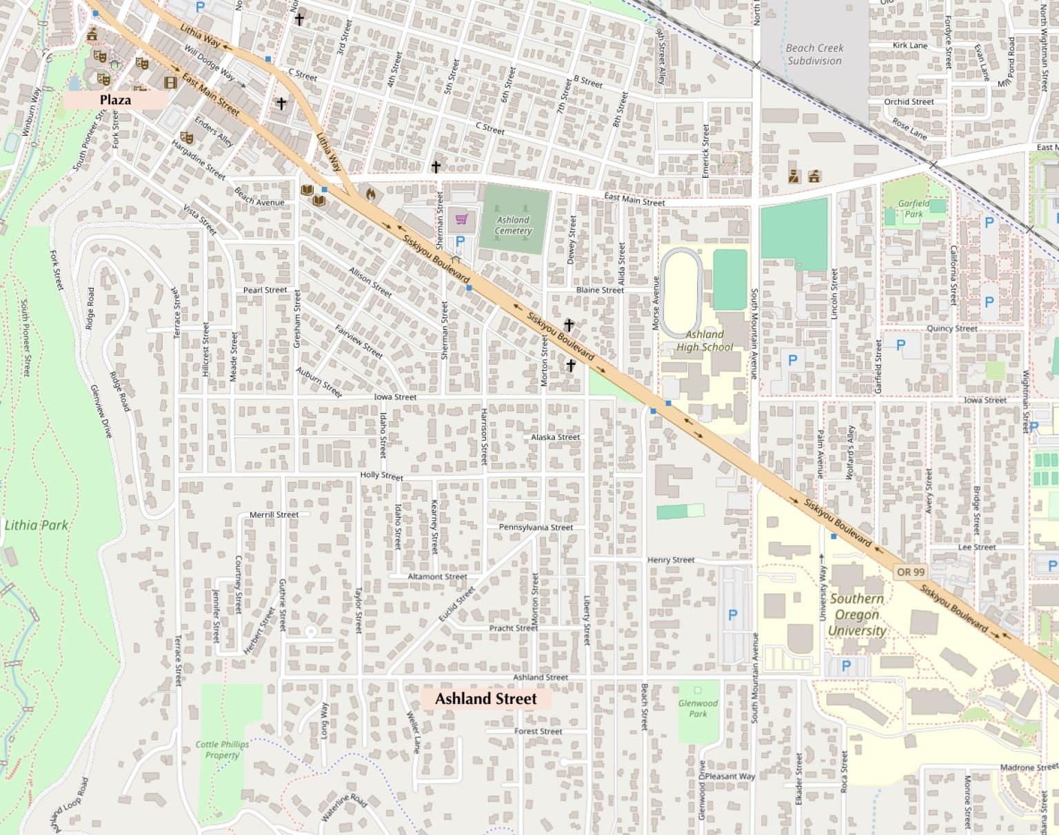Ashland Street (part 1) – from west end to SOU library - Walk Ashland