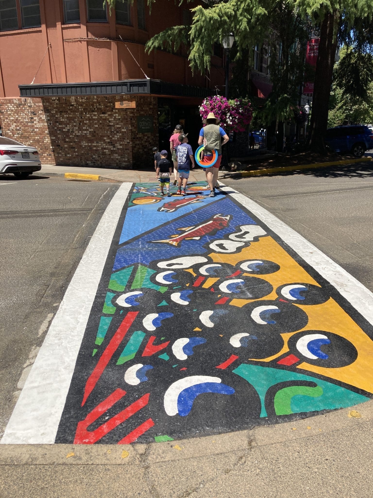 crosswalk-art-in-the-plaza-walking-upstream-walk-ashland